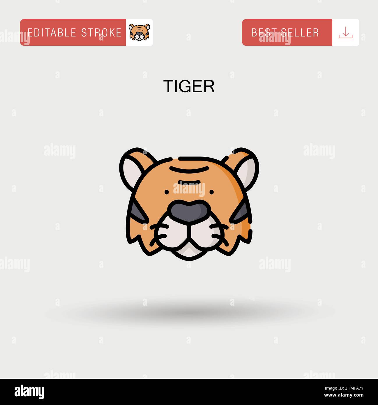 Tiger icon simple element hi-res stock photography and images - Alamy