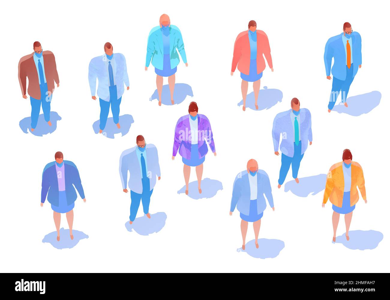 People Colorful Shadows