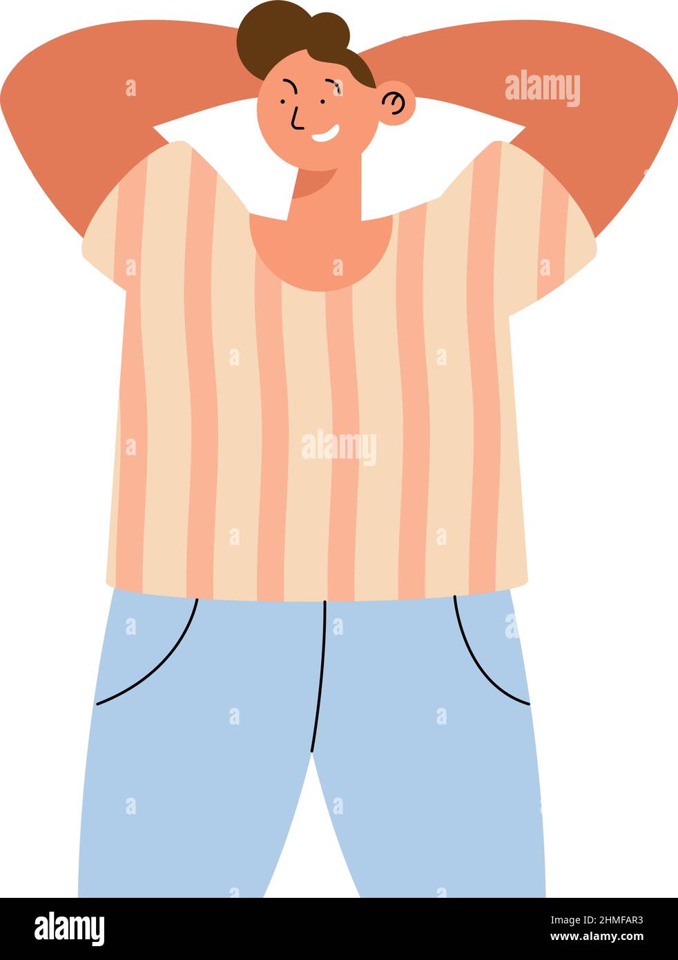 relaxing man gesture avatar character Stock Vector Image & Art - Alamy