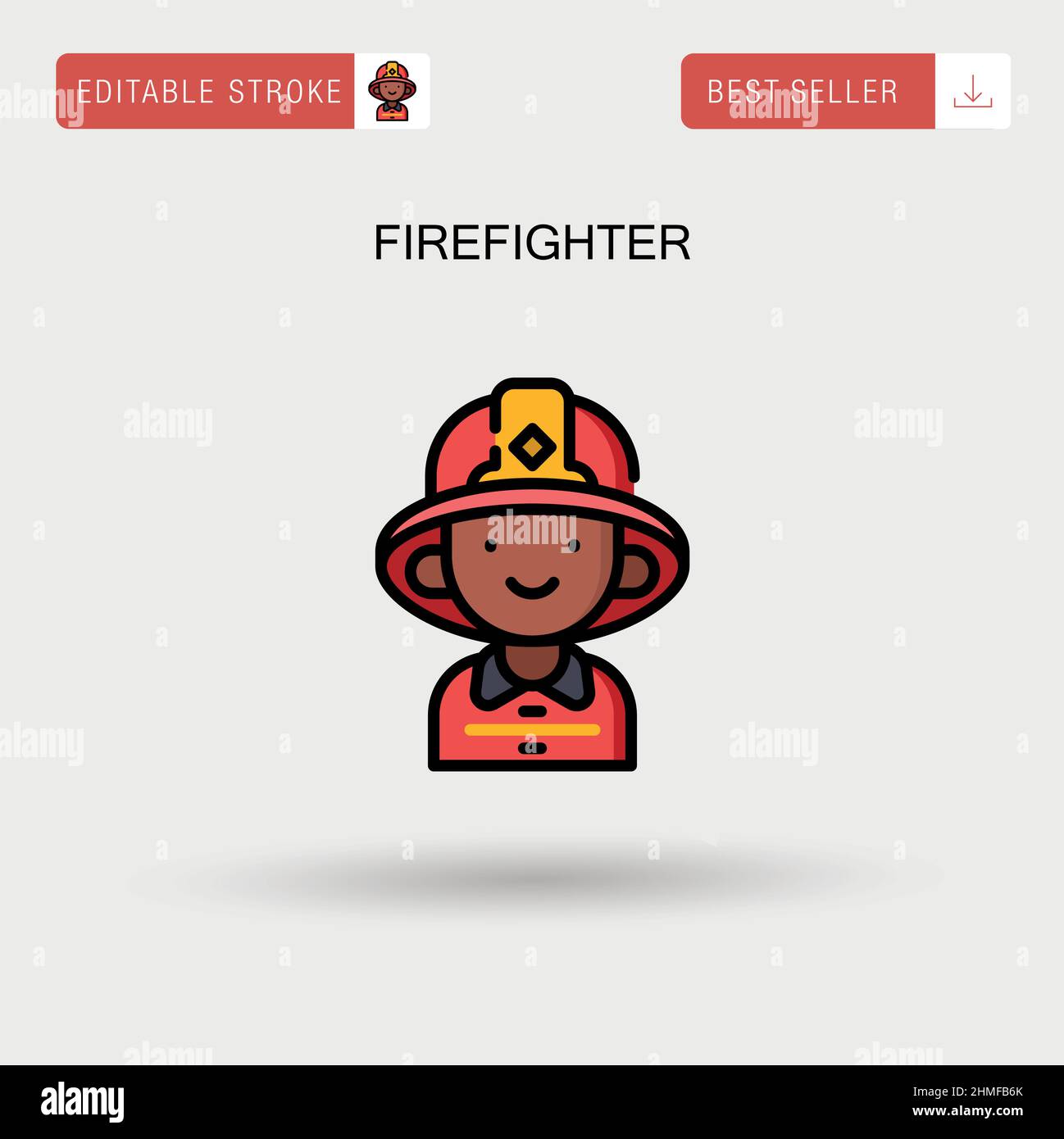 Firefighter Simple vector icon Stock Vector Image & Art - Alamy