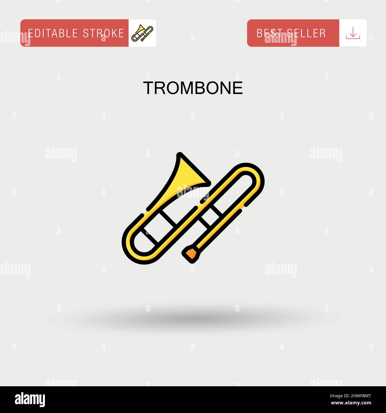 Golden trombone Stock Vector Images - Alamy