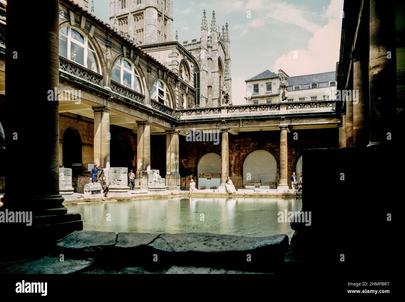 Great Baths with Cathedral behind in the Roman Baths - a well-preserved ...
