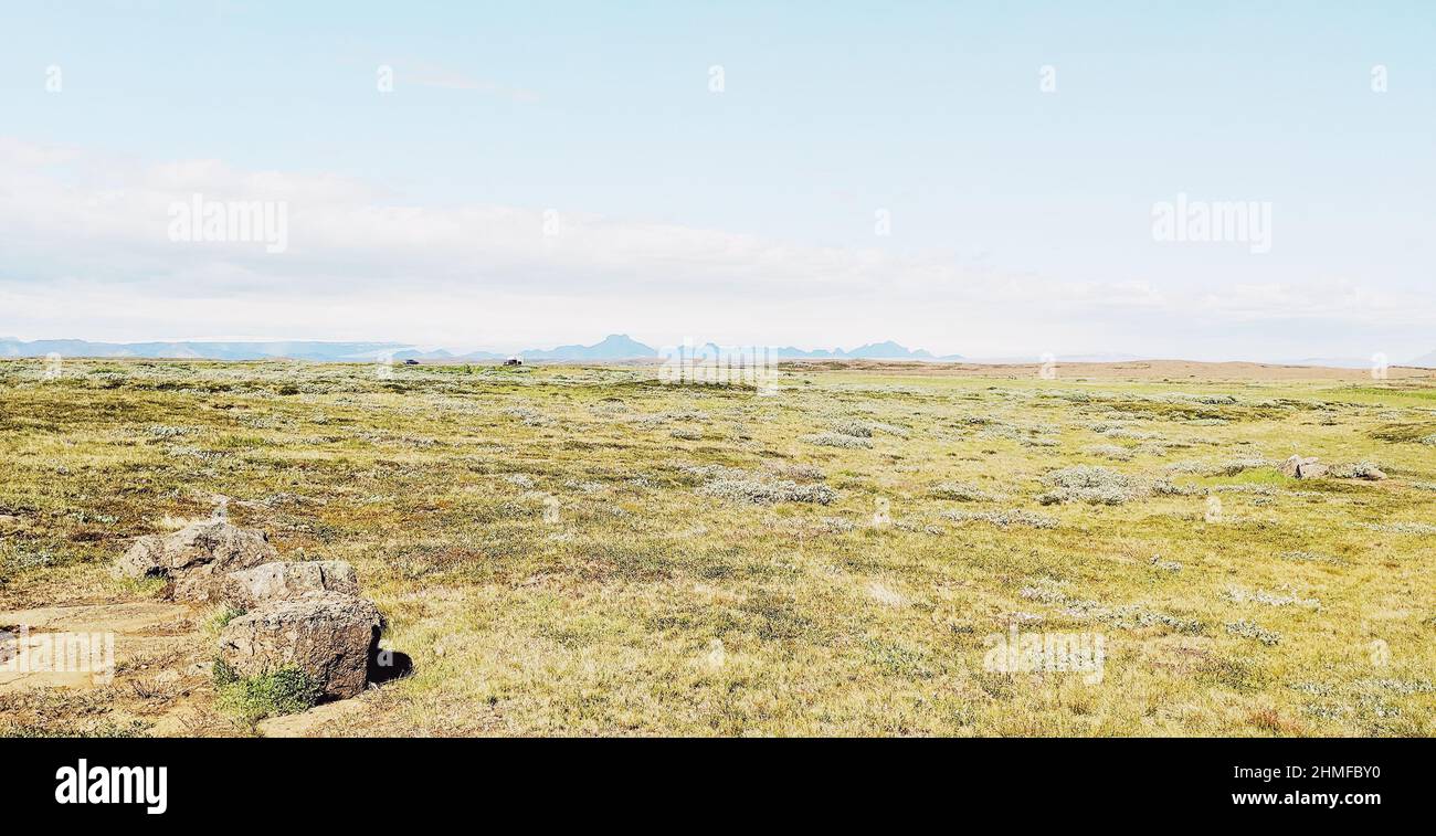 Panoramic shot of an empty field in autumn in the daytime Stock Photo ...
