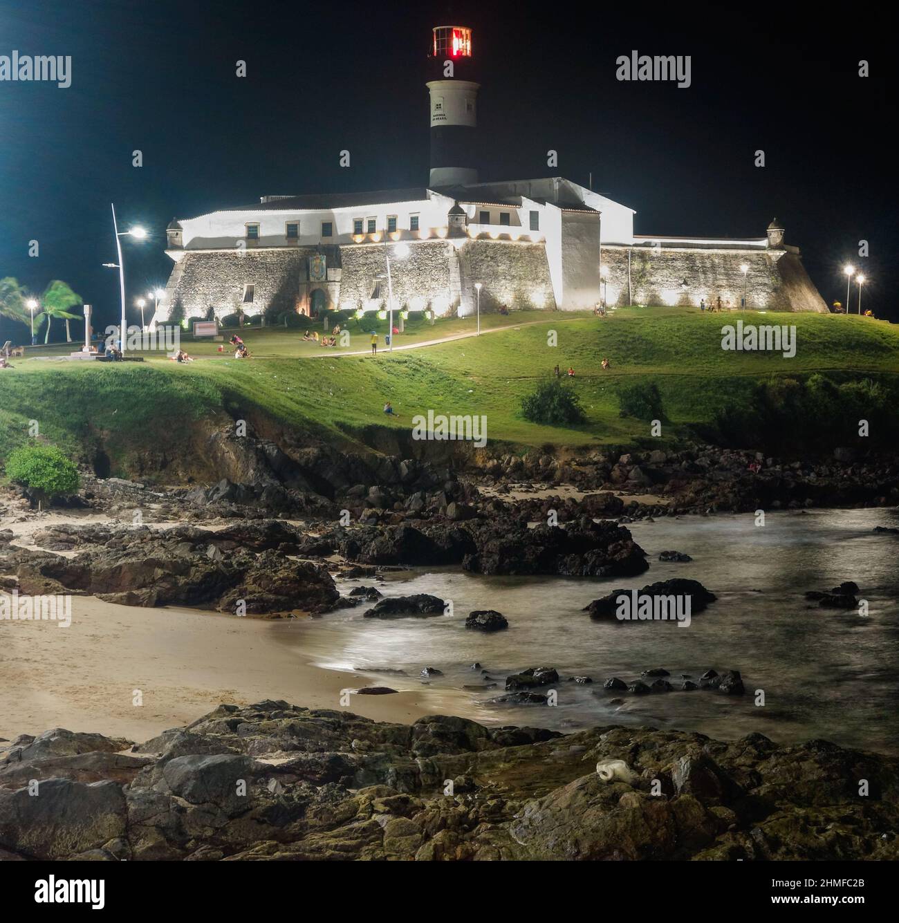 Barra Head Lighthouse in Scotland captured at night Stock Photo - Alamy