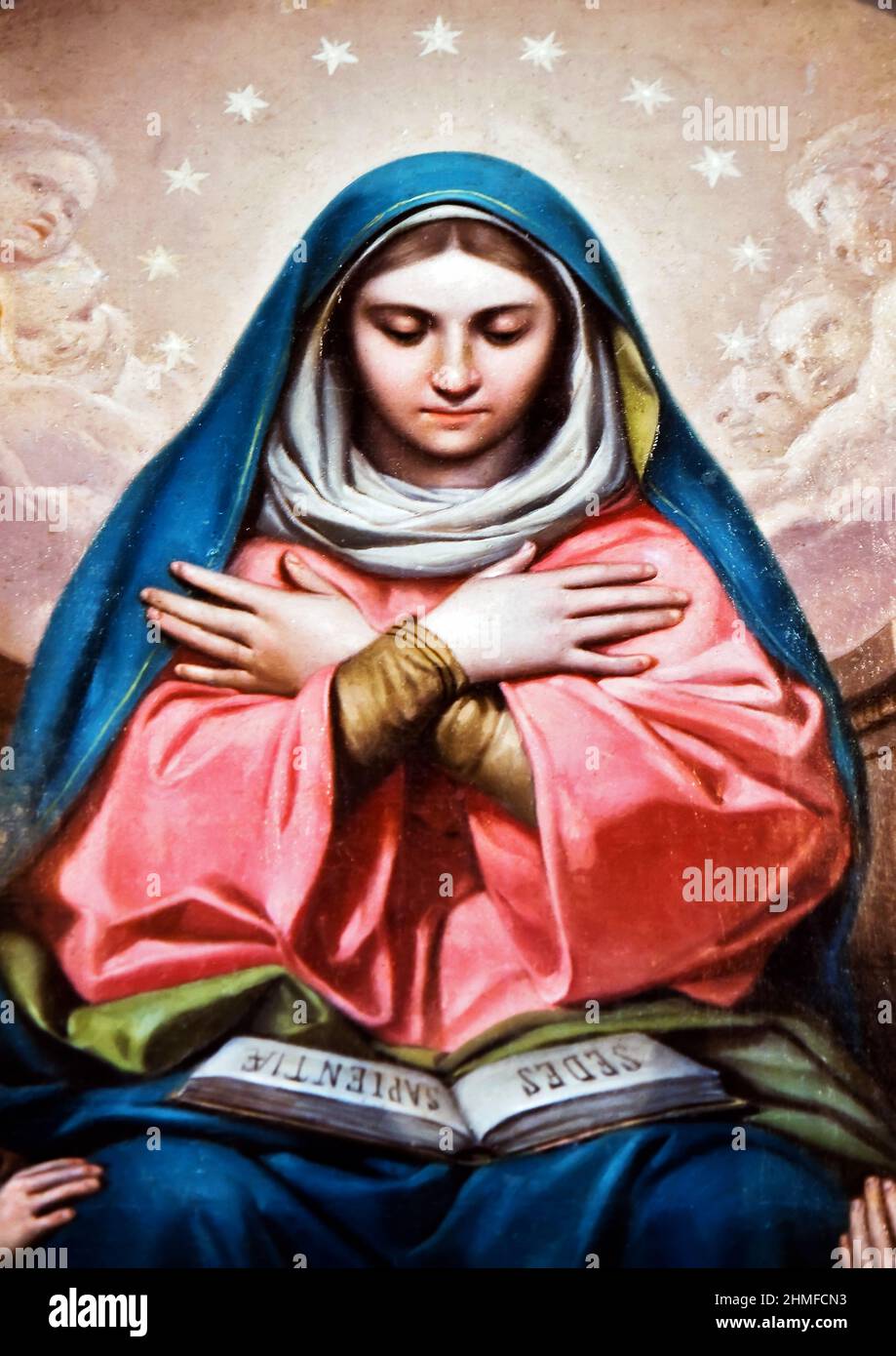 Religious Fresco Icon of St. Mary Stock Photo - Alamy