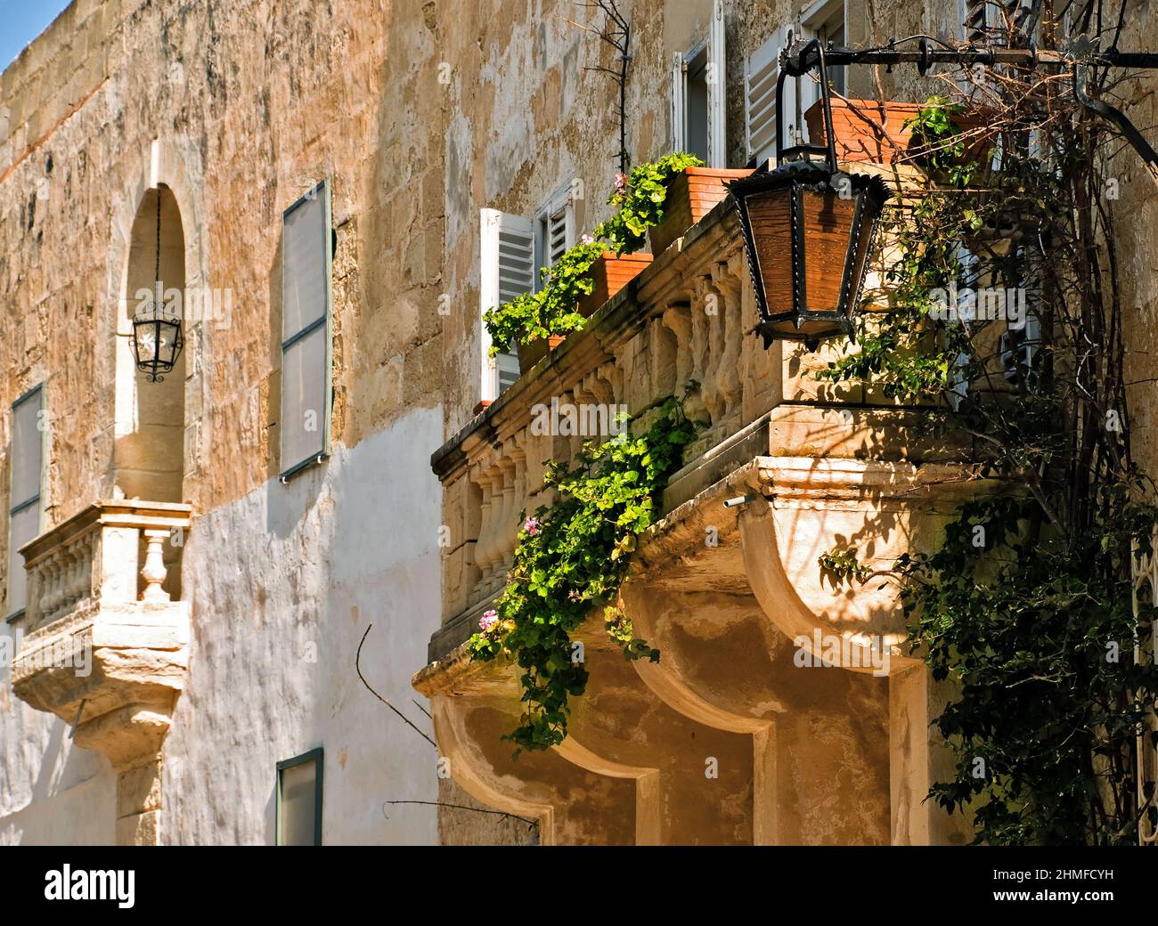 Medieval Baroque Balcony in Mdina in Malta Stock Photo - Alamy