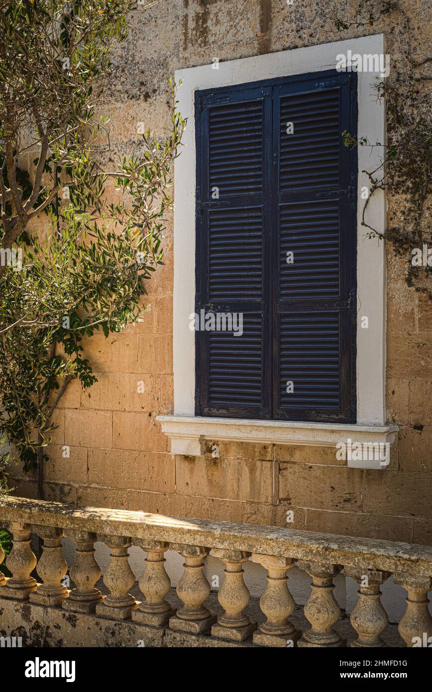 A Maltese style louvered window in Mdina Stock Photo - Alamy