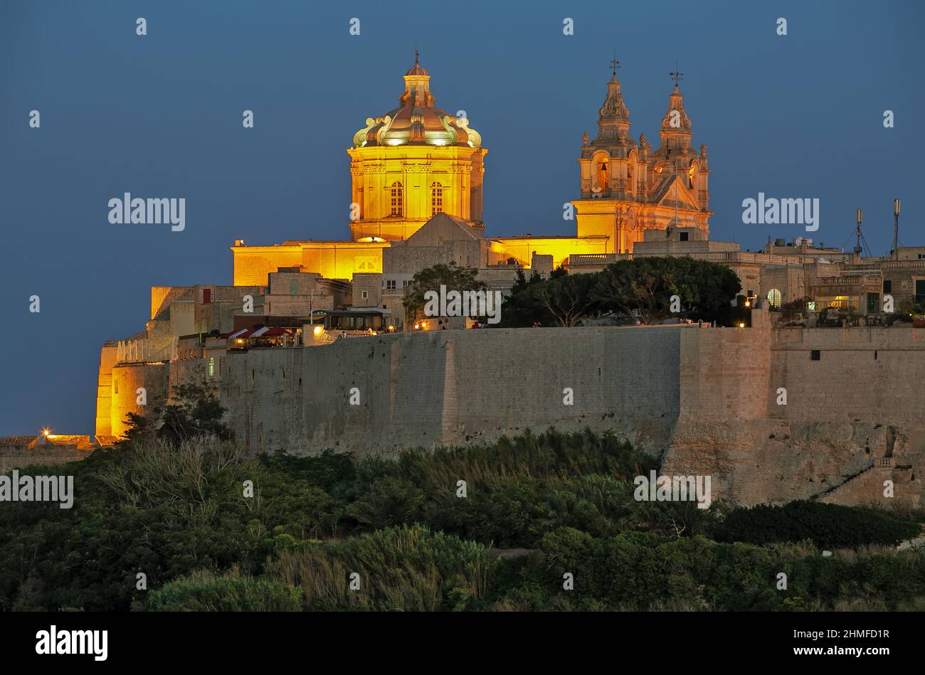The Medieval City of Mdina by Night Stock Photo - Alamy
