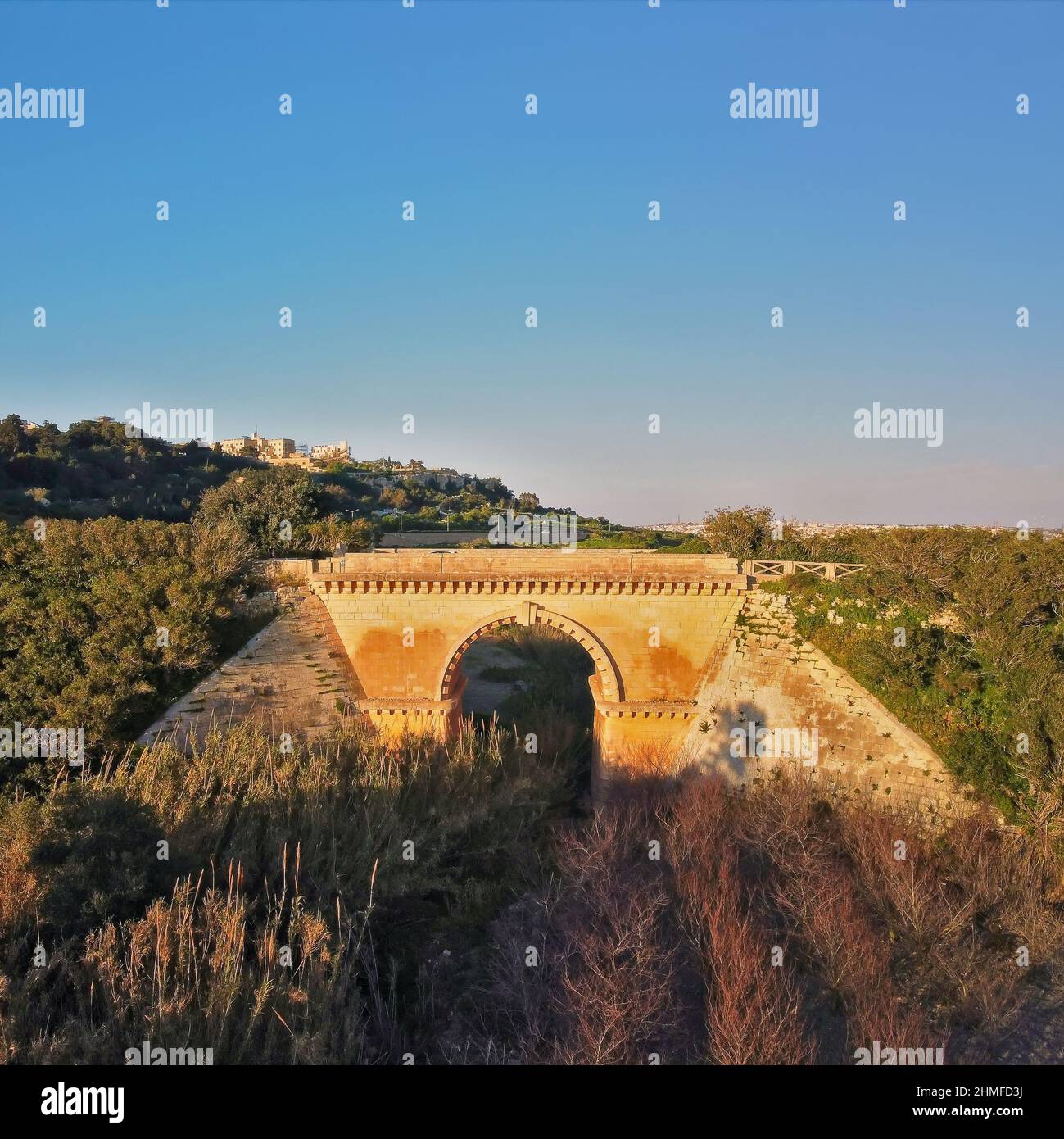 The Old Railway Bridge in Mdina in Malta Stock Photo - Alamy