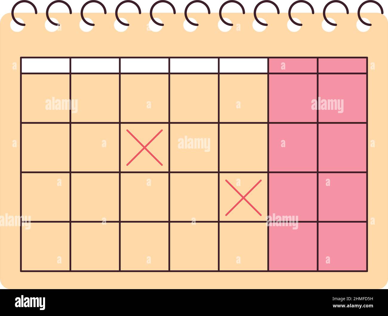 calendar reminder with marks icon Stock Vector Image & Art - Alamy