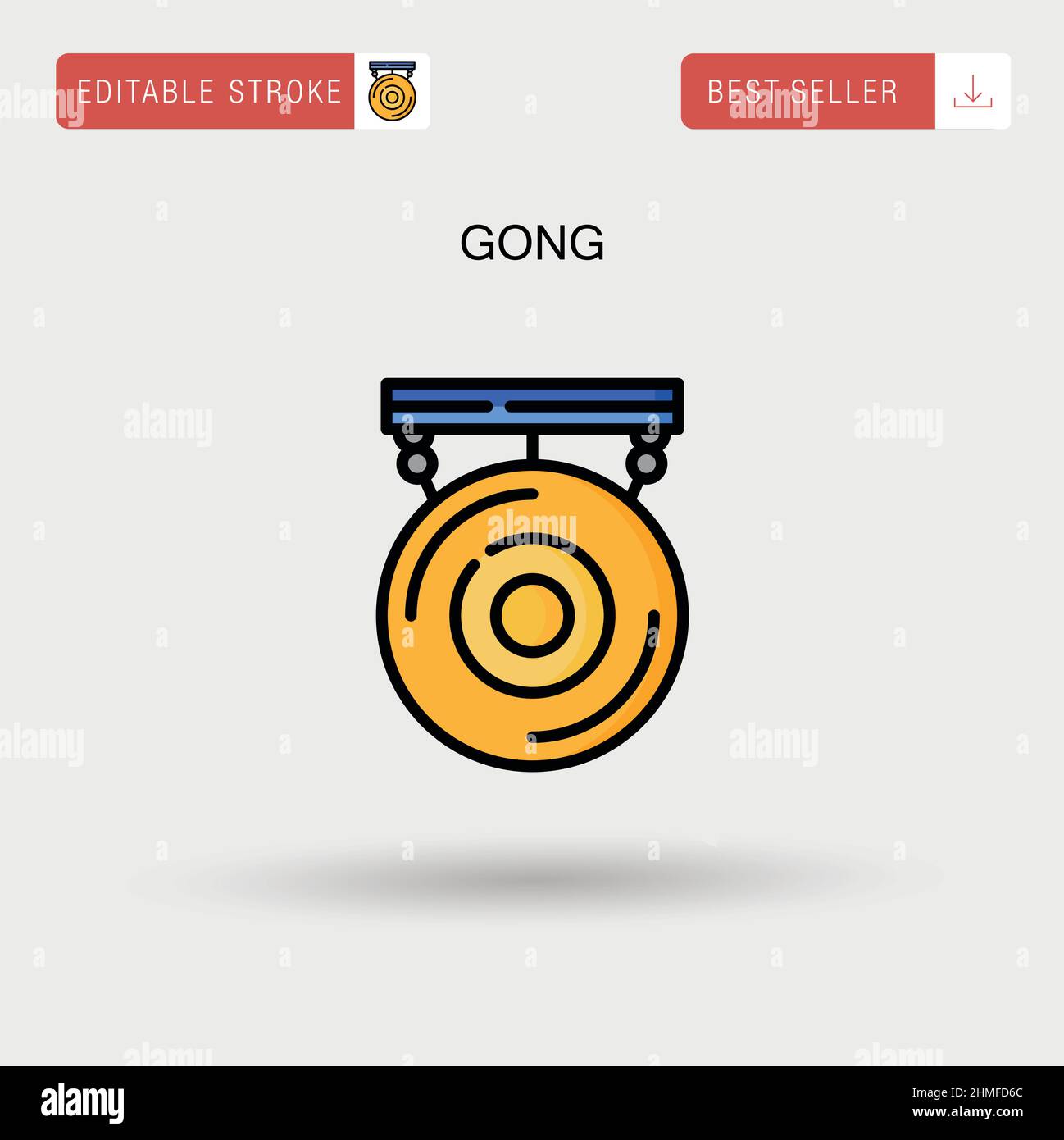 Gong Simple vector icon Stock Vector Image & Art - Alamy