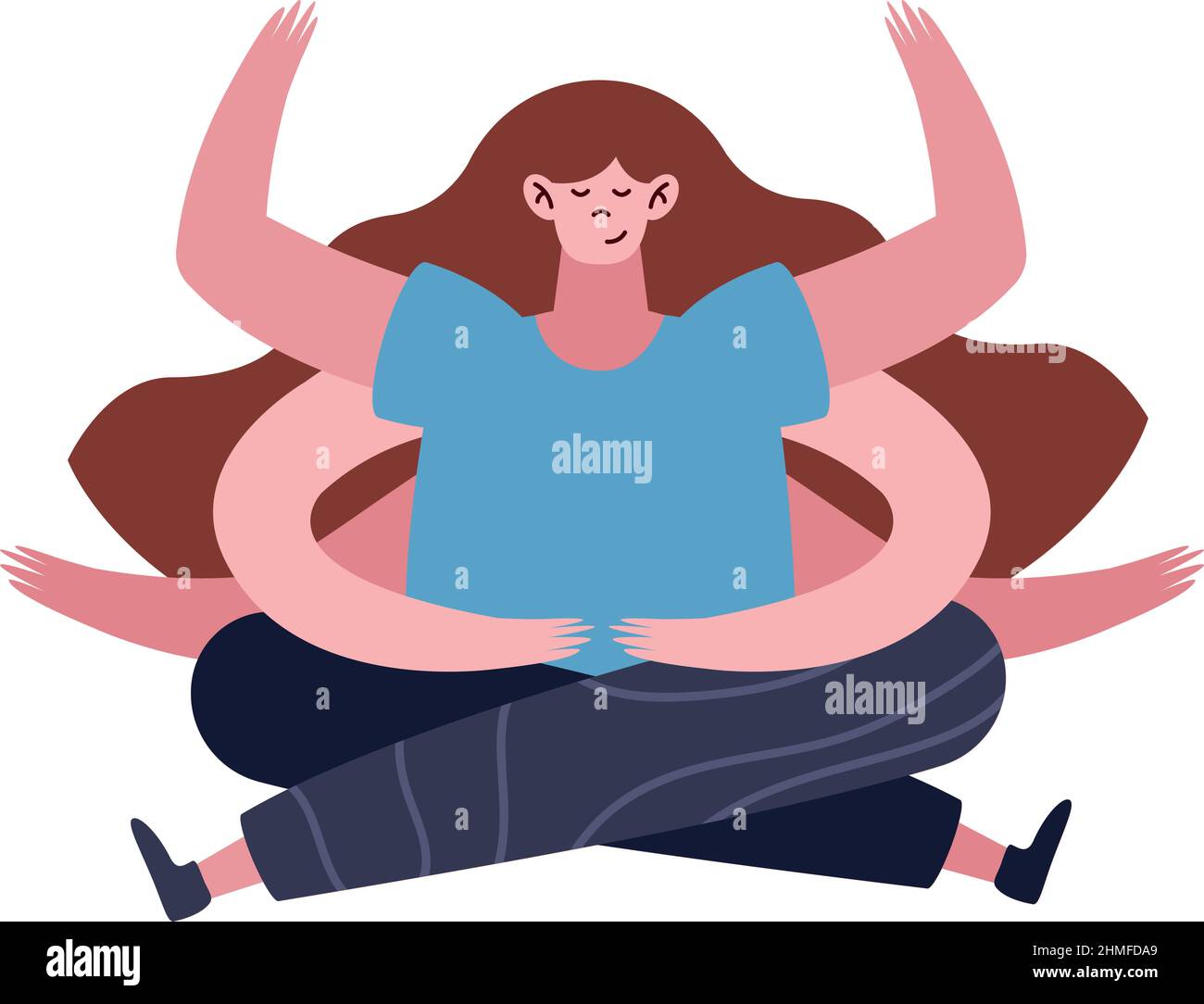 woman with multitask hands character Stock Vector Image & Art - Alamy