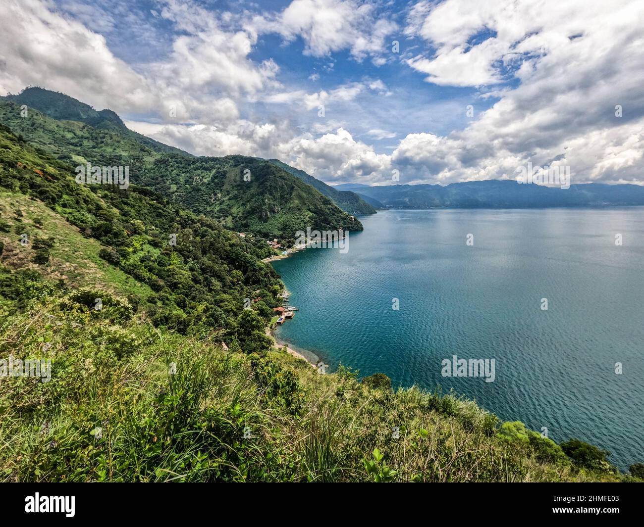 Beautiful Lake Atitlan and the Guatemalan highlands, Solola, Guatemala ...