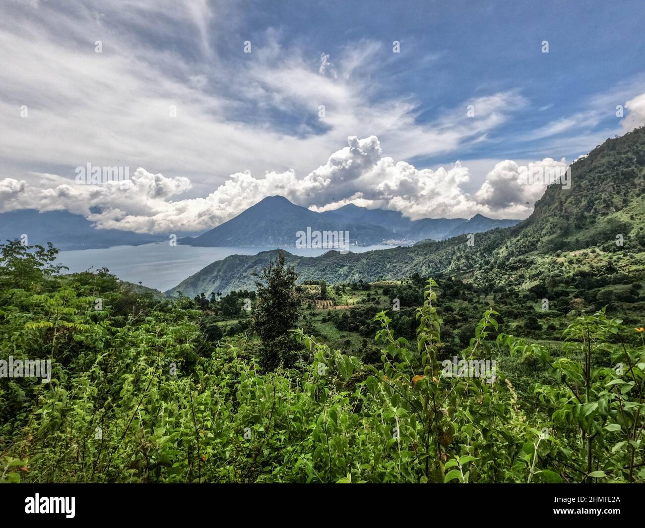 Beautiful Lake Atitlan and the Guatemalan highlands, Solola, Guatemala ...