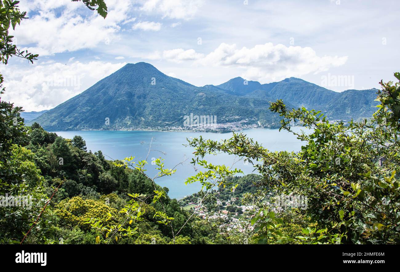 Beautiful Lake Atitlan and the Guatemalan highlands, Solola, Guatemala ...