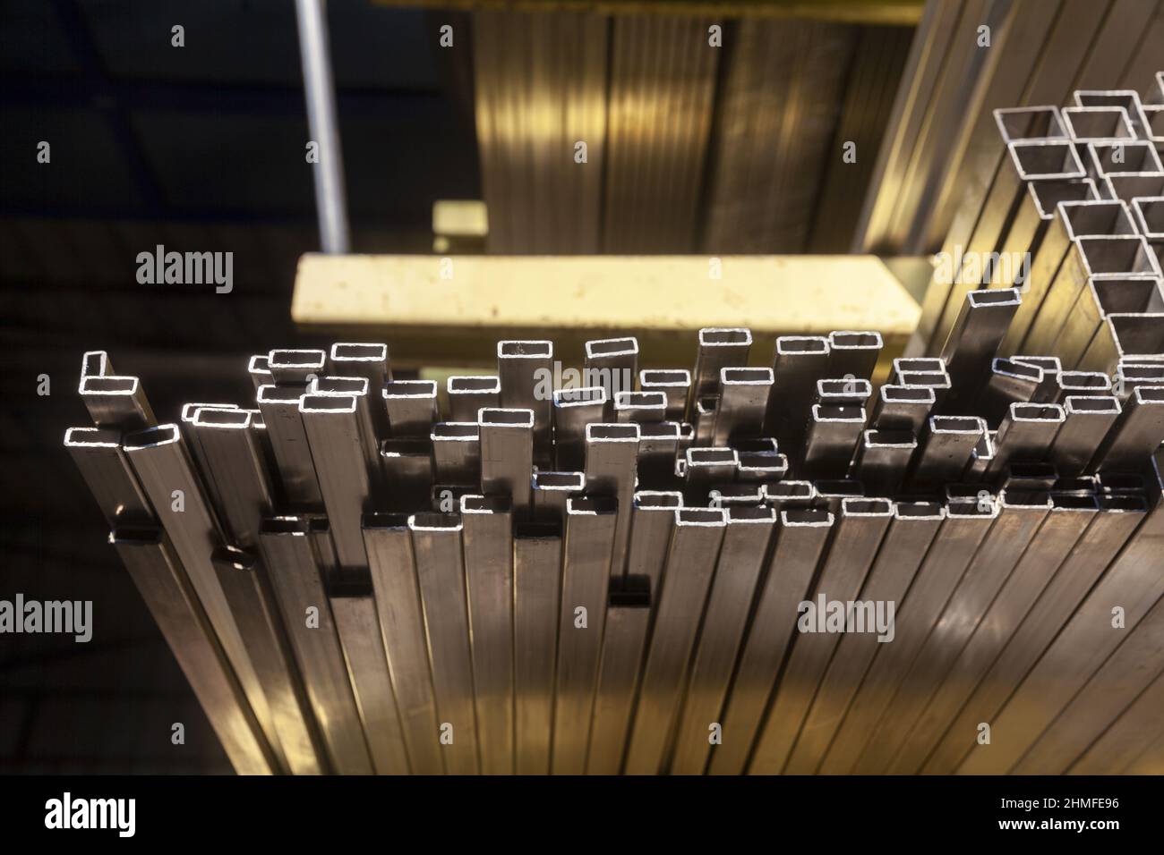 metal pipes on stack, close up Stock Photo - Alamy
