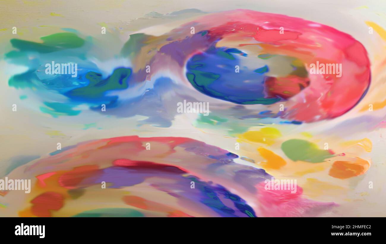 A softly blurred paint palette of colors, useful as a digital ...