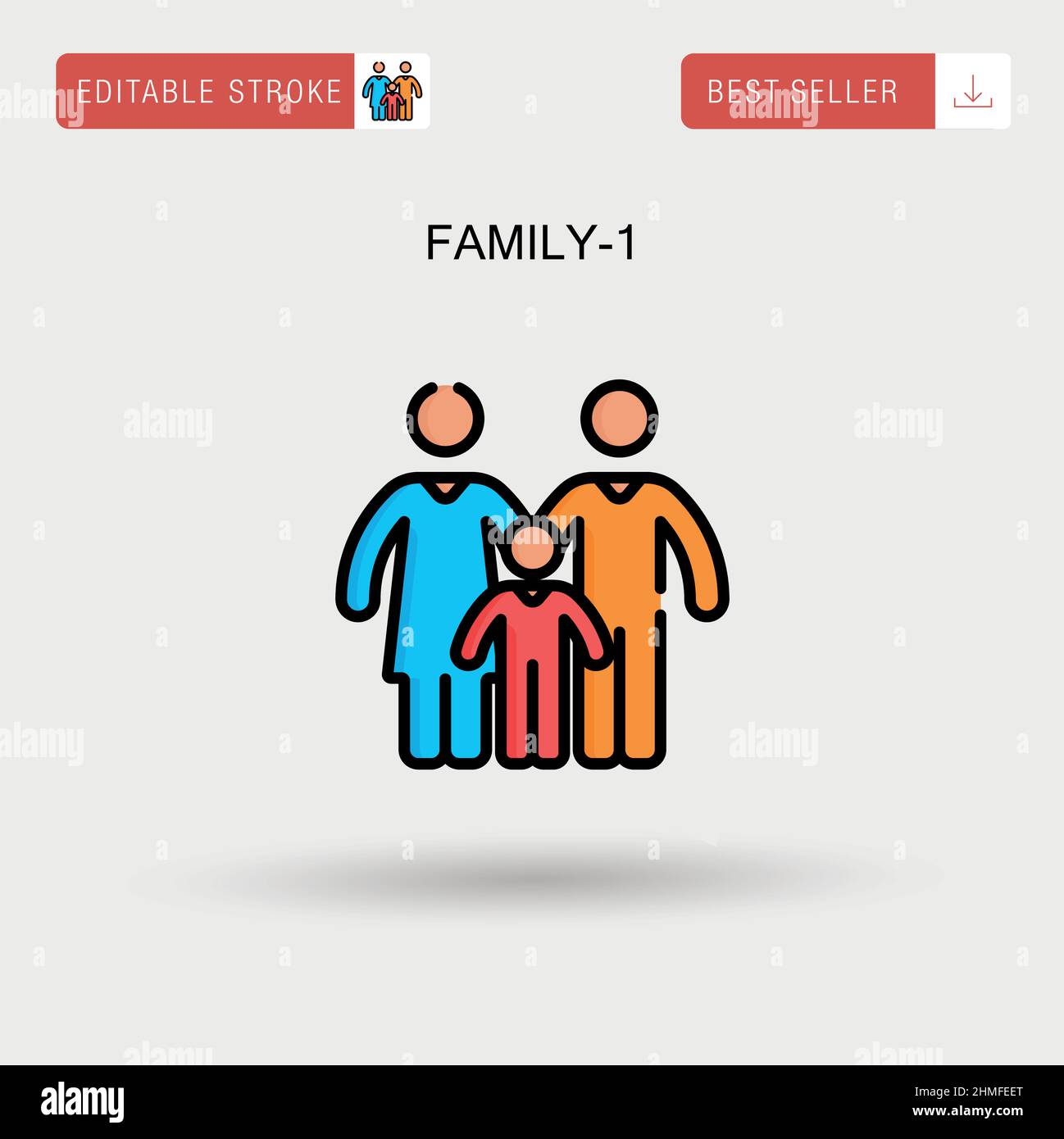 Happy father children family icon hi-res stock photography and images ...