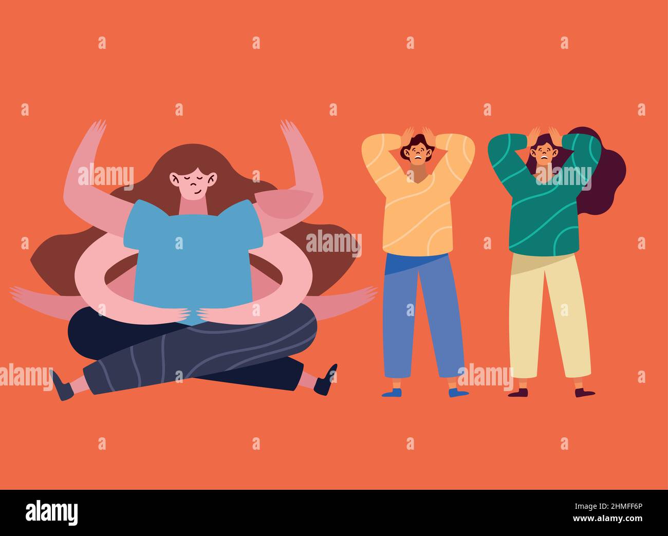 multitask three persons workers characters Stock Vector Image & Art - Alamy