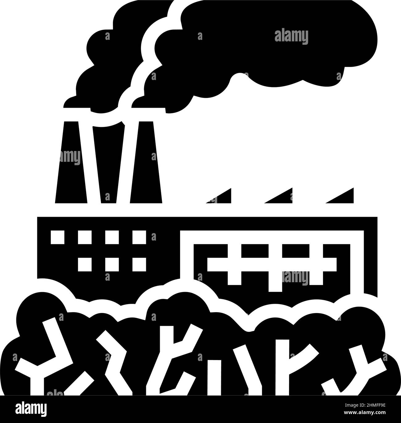 green factory glyph icon vector illustration Stock Vector Image & Art ...