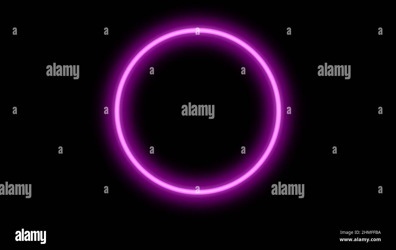 Illustration of a purple neon circle on a black background Stock Photo ...