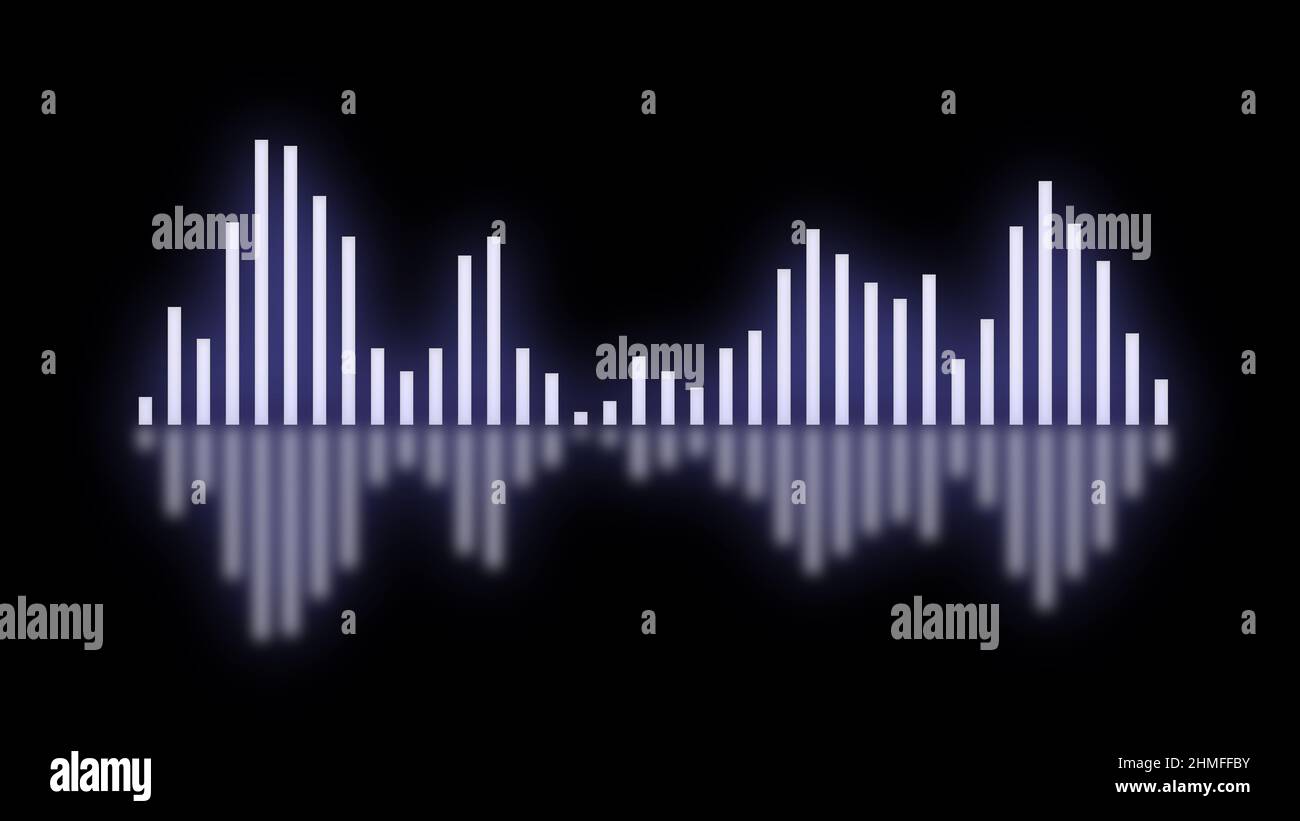 Illustration of sound waves on black background Stock Photo - Alamy