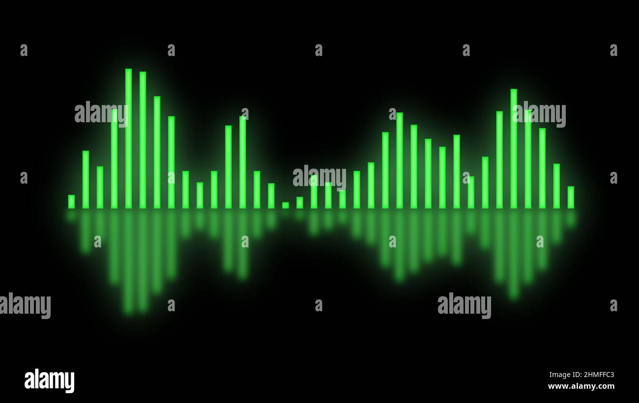 Illustration of sound waves on black background Stock Photo - Alamy