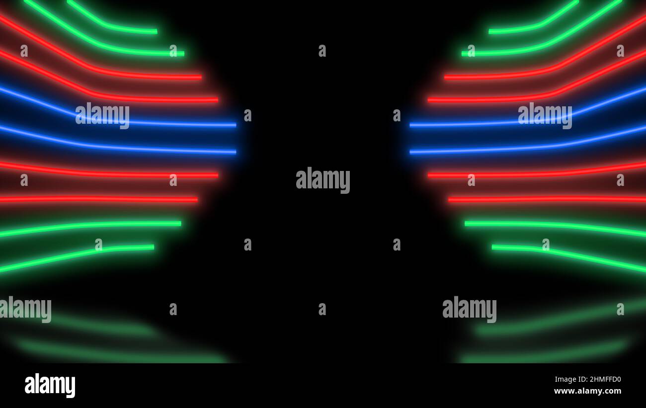 Illustration of neon lines on black background Stock Photo - Alamy