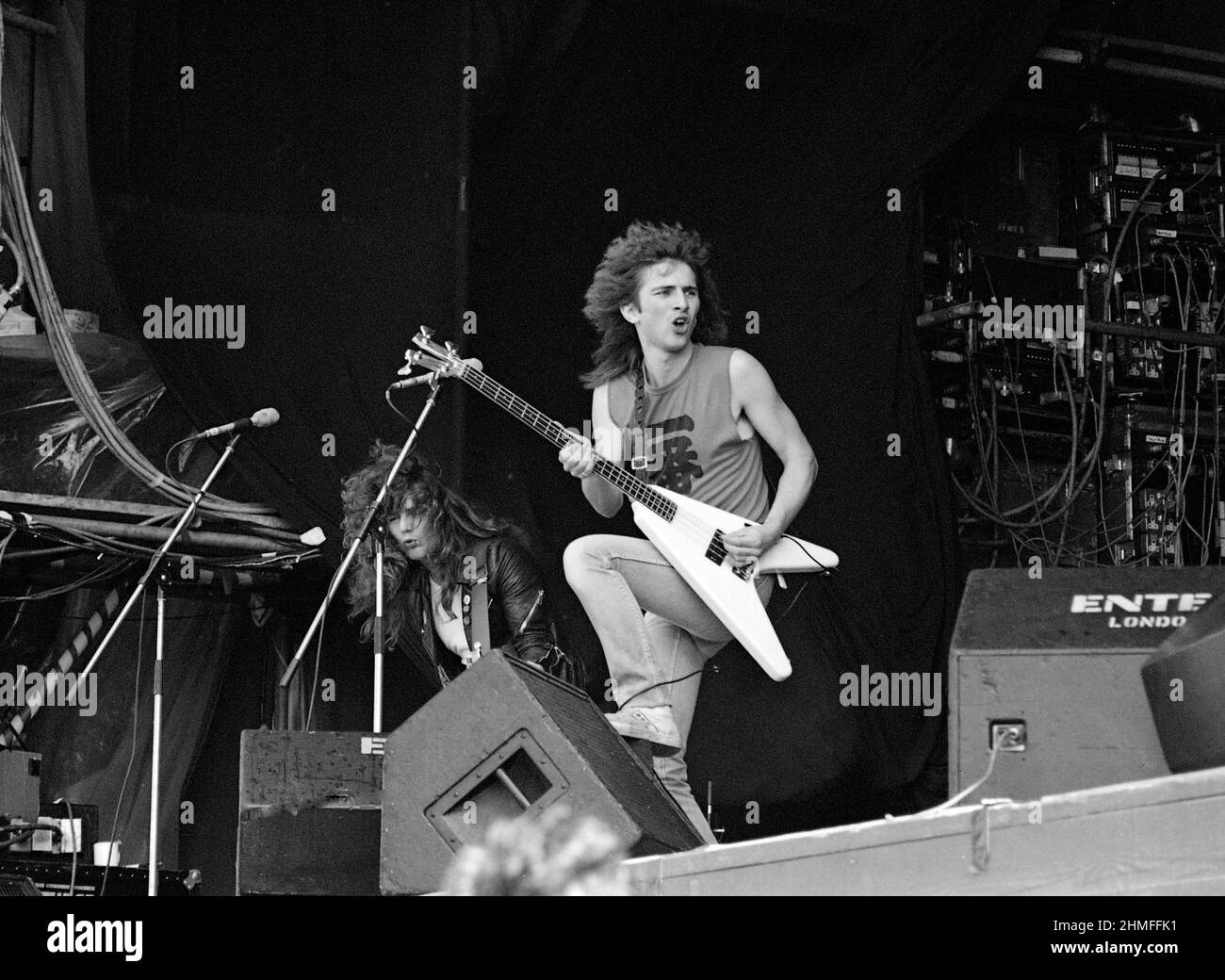 English band Chinatown performing at the 1982 Reading Festival, England ...