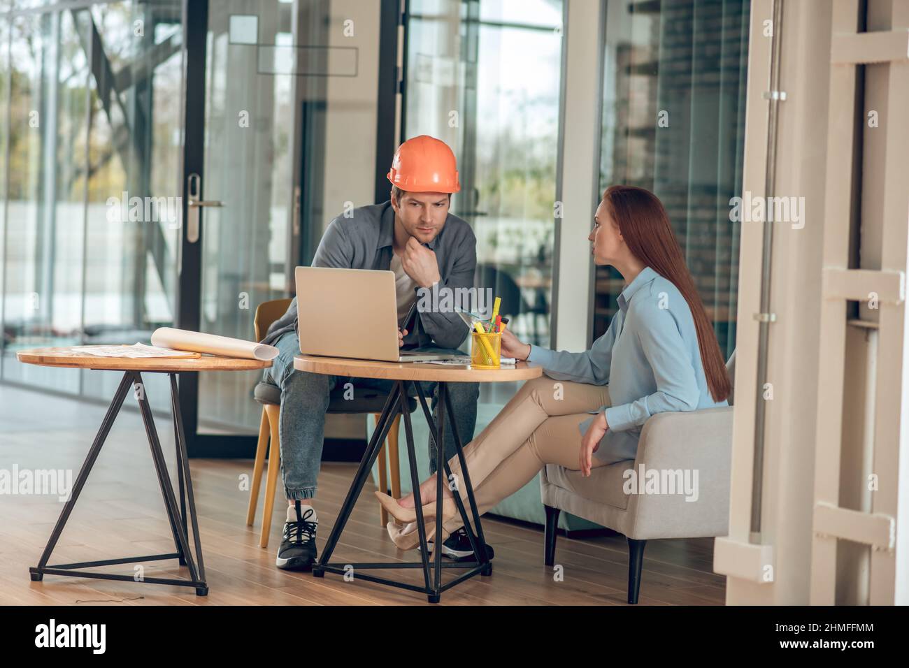Thinking thoughtful business woman sit hi-res stock photography and ...