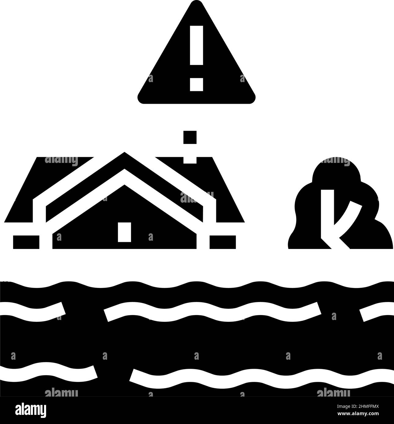 flood land glyph icon vector illustration Stock Vector Image & Art - Alamy