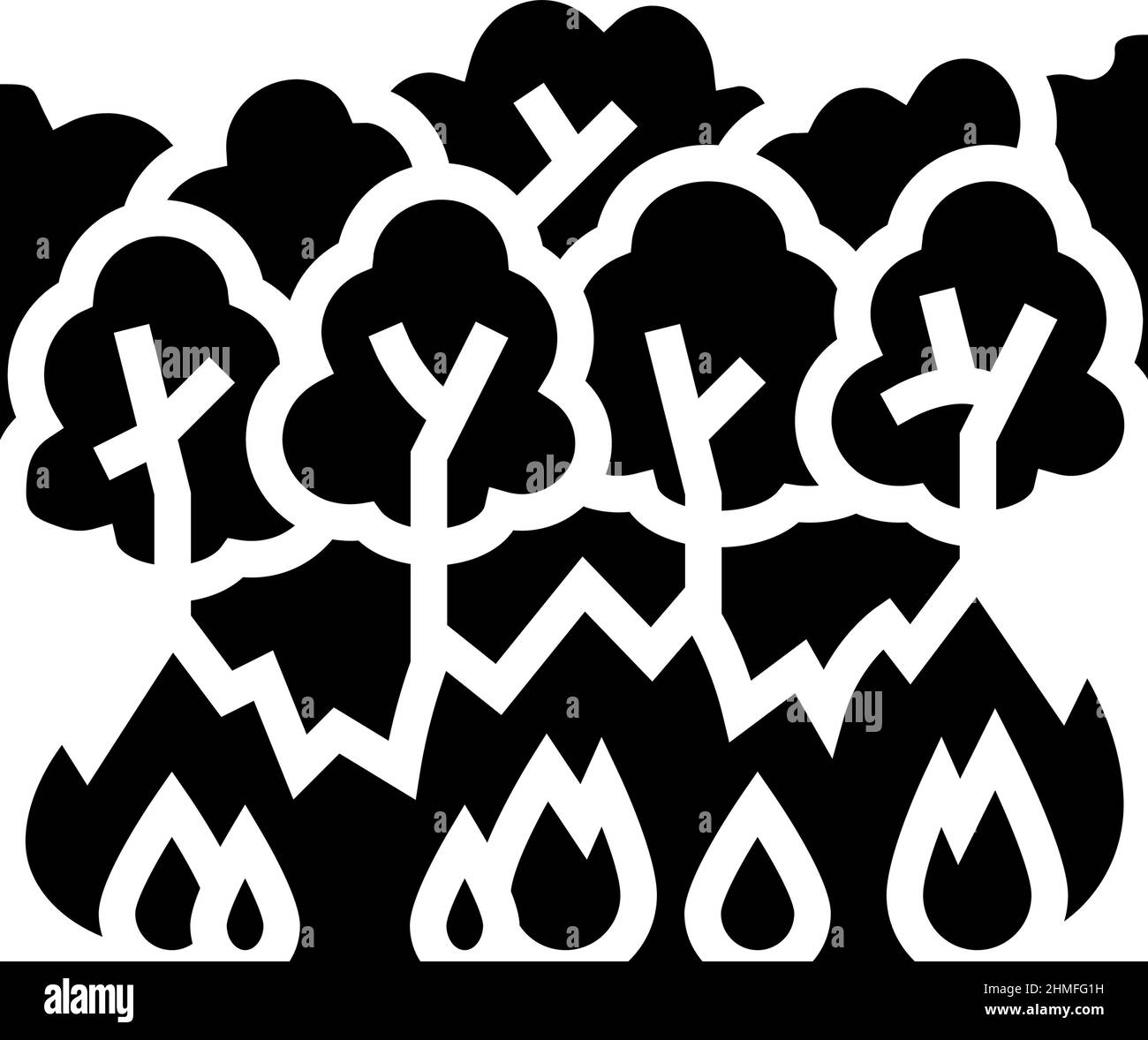 tree fire glyph icon vector illustration Stock Vector Image & Art - Alamy