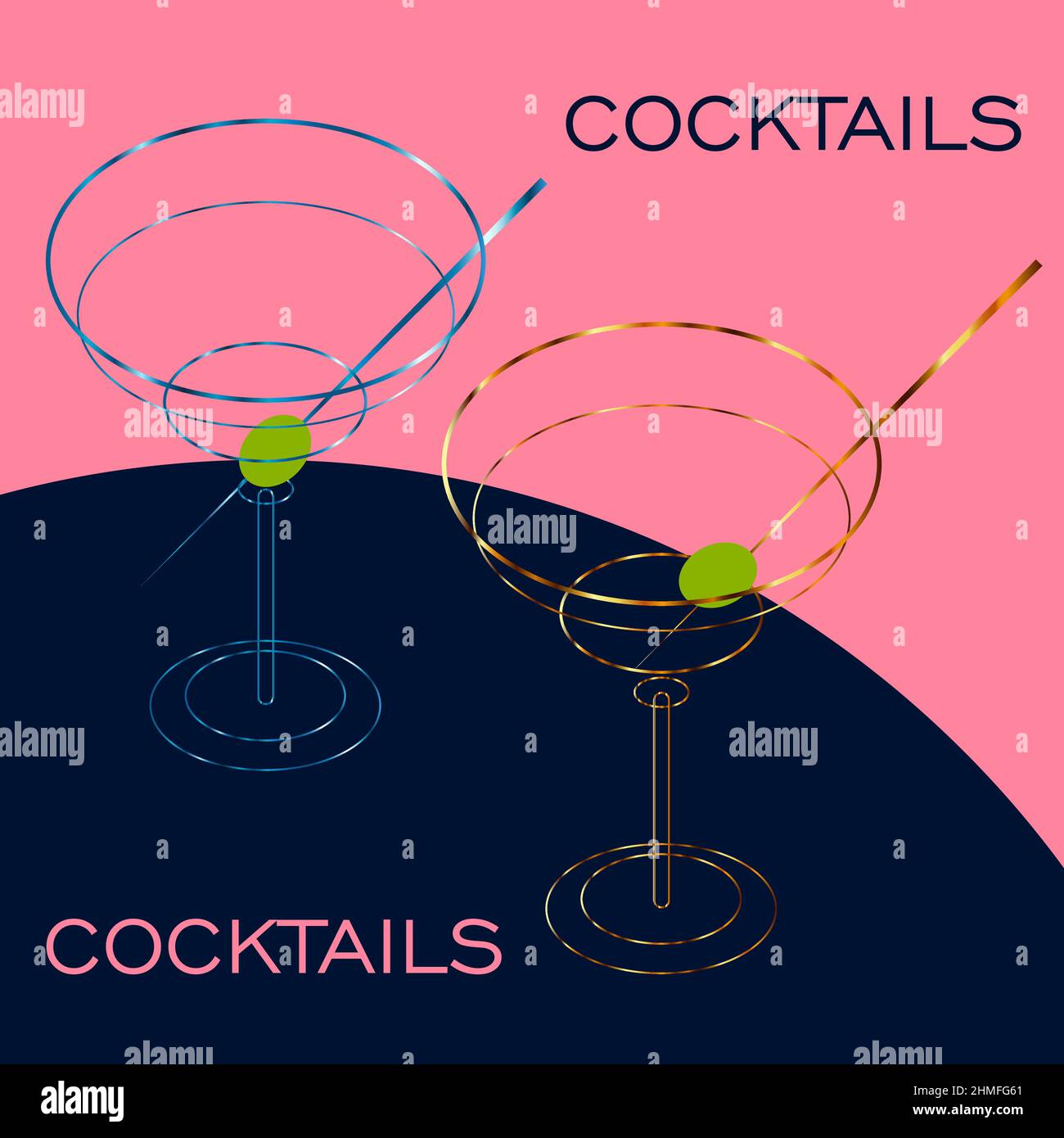 Drinks cocktail glass symbol logo hi-res stock photography and images ...
