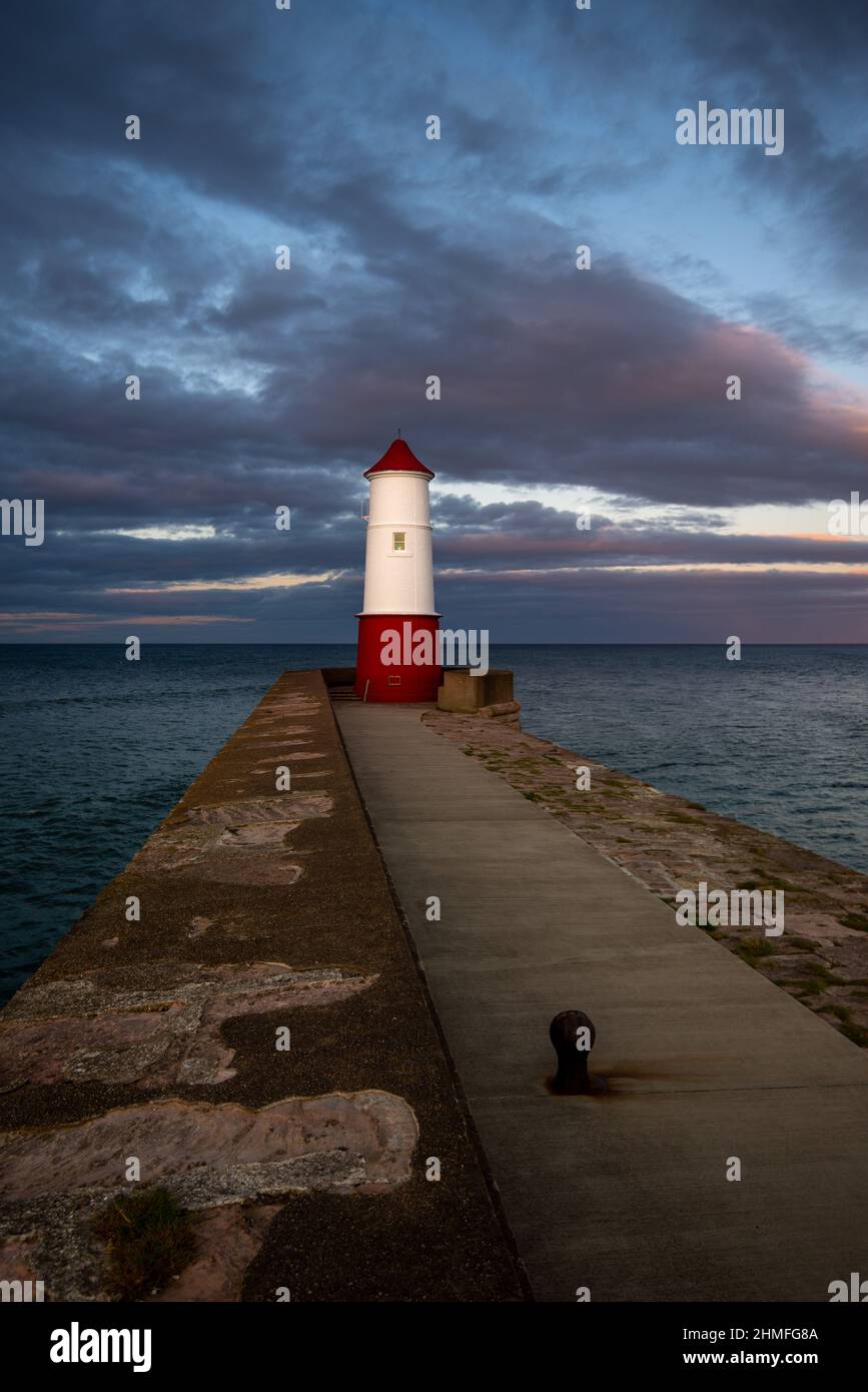 The most northerly lighthouse in England, Berwick Lighthouse on the end ...