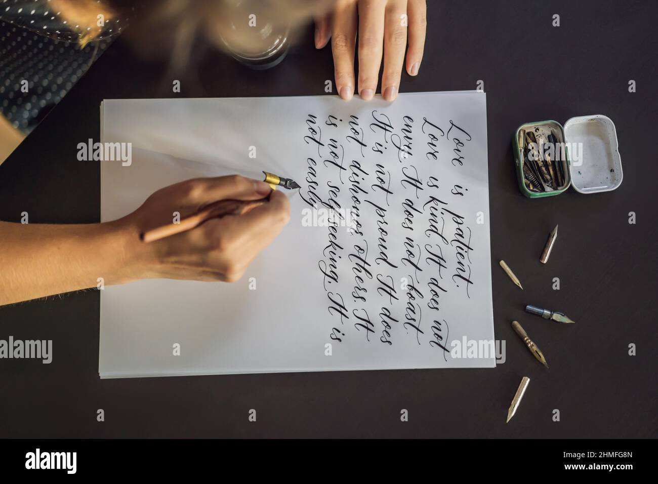 Lady inscribing hi-res stock photography and images - Alamy