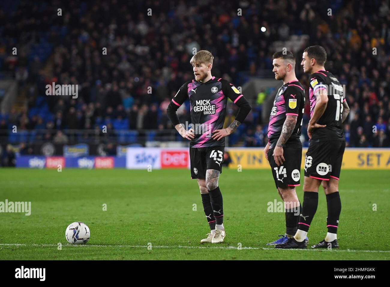 Hayden Coulson #43 , Jack Marriott #14 and Oliver Norburn #18 of ...