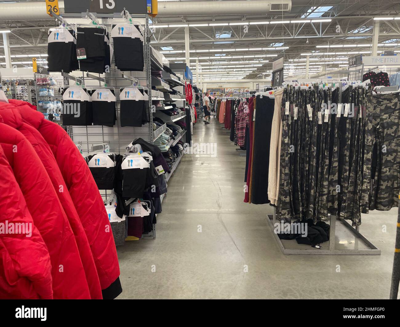 Augusta, Ga USA - 01 02 22: Walmart Supercenter Interior people in the ...
