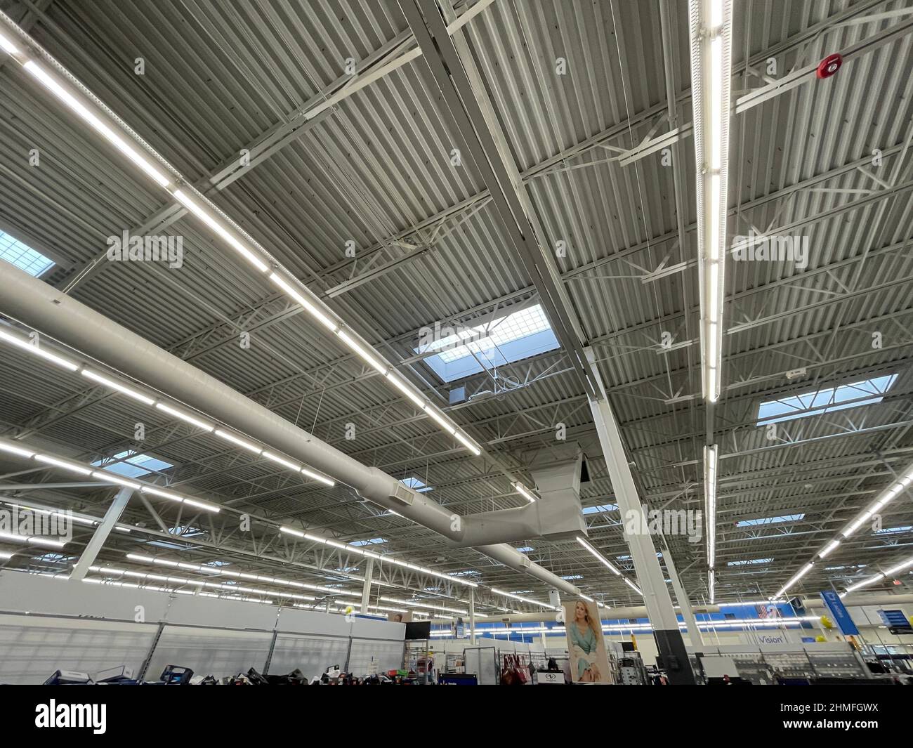 Augusta, Ga USA - 01 02 22: Walmart Supercenter Interior top view of ...