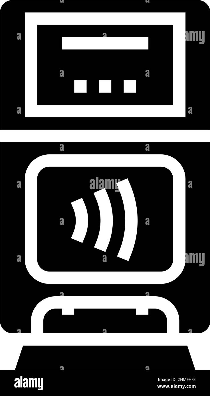 pos terminal contactless glyph icon vector illustration Stock Vector ...
