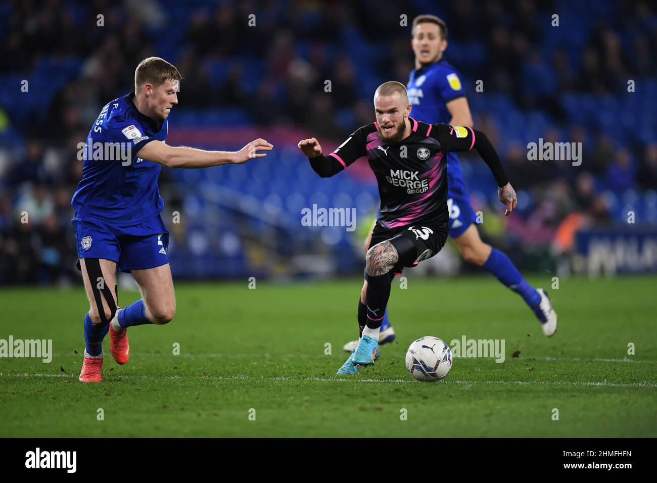 Joe Ward #23 of Peterborough United in action during the game Stock ...