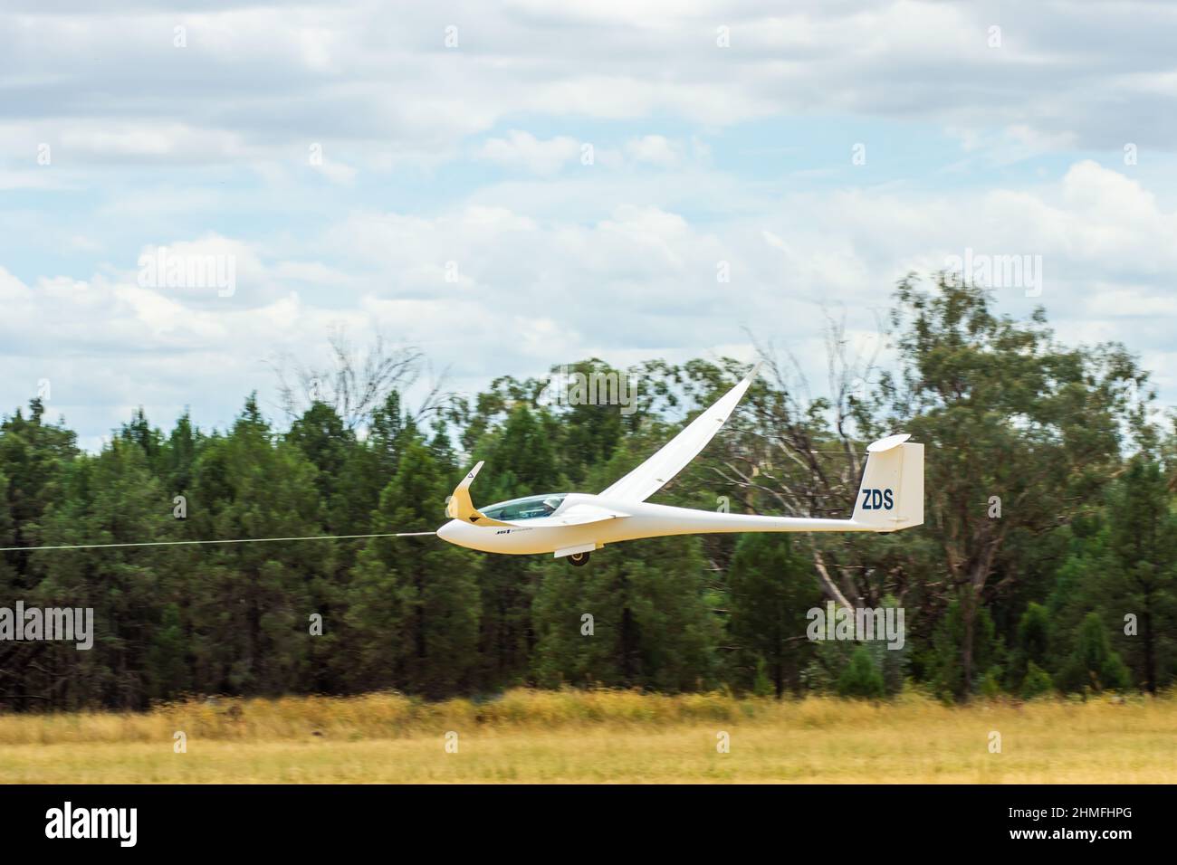 A South African Jonker JS1 B Revelation glider taking off at Lake ...