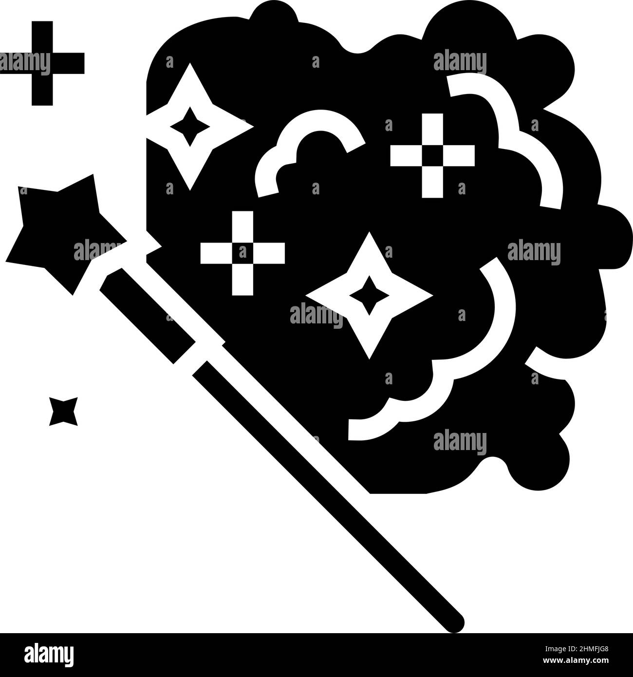 wand magic glyph icon vector illustration Stock Vector Image & Art - Alamy