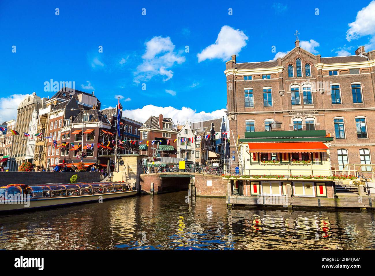 Canals of Amsterdam. Amsterdam is the capital and most populous city of the Netherlands Stock ...