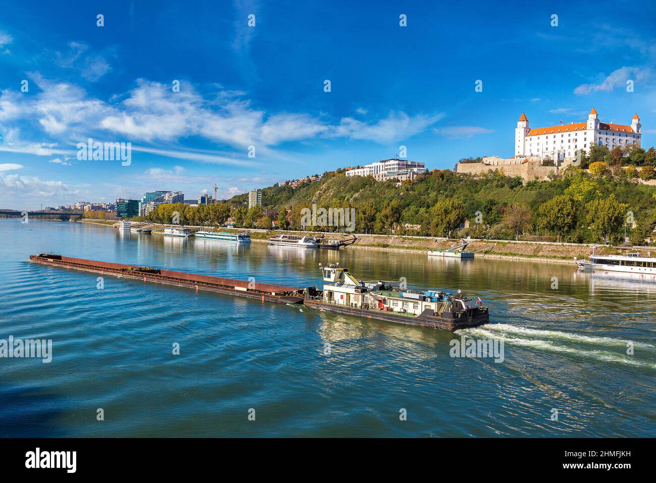 Medieval castle on a hill in a summer day in Bratislava, Slovakia Stock ...