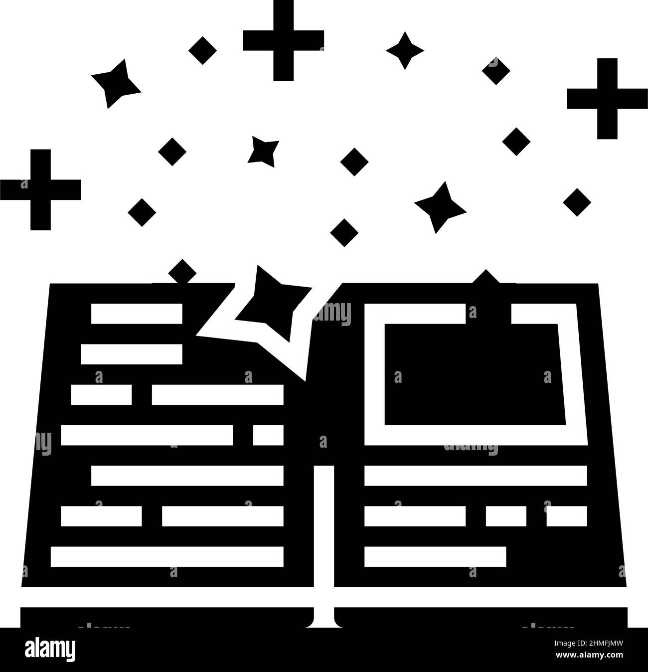 book magic glyph icon vector illustration Stock Vector Image & Art - Alamy