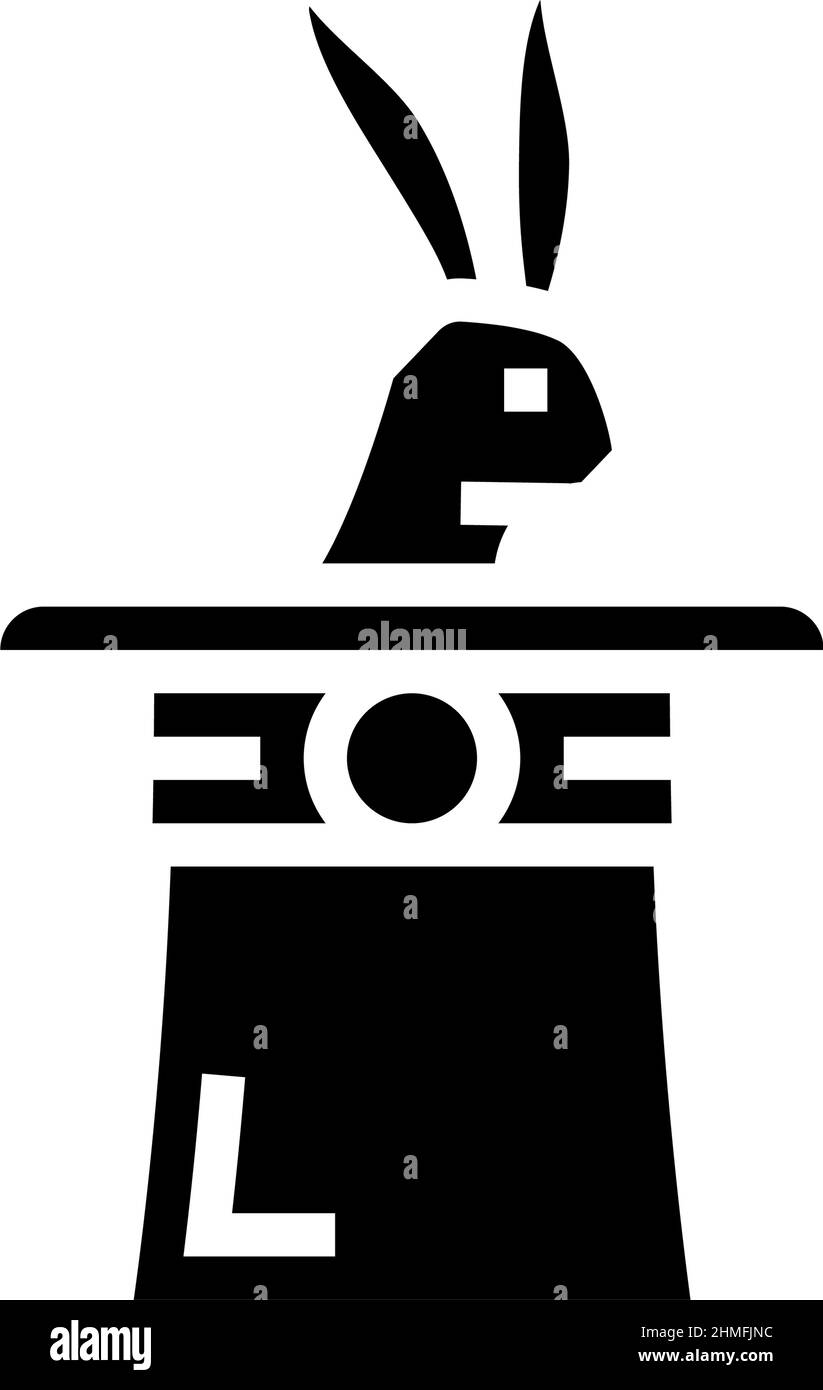 rabbit in hat glyph icon vector illustration Stock Vector Image & Art ...
