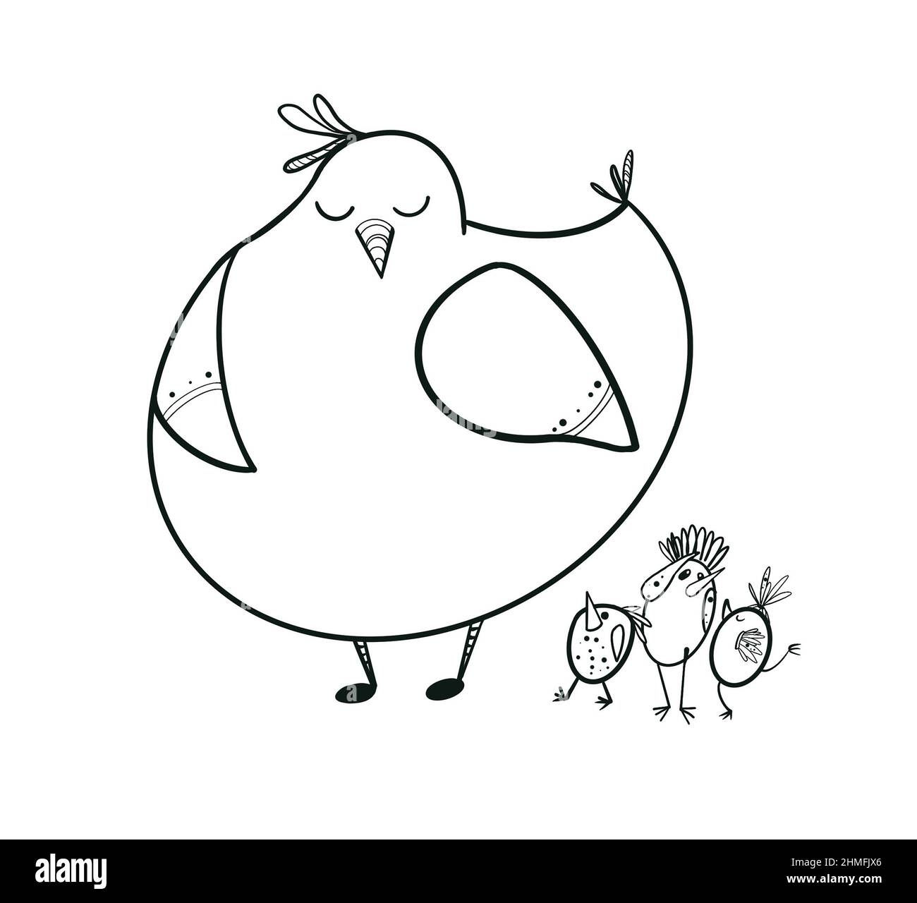 Cartoon chicken animal outline Cut Out Stock Images & Pictures - Alamy