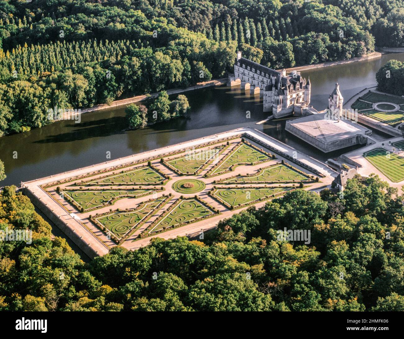 Chenonceaux, Chateau-de-Chenonceau, Luftbild Stock Photo - Alamy