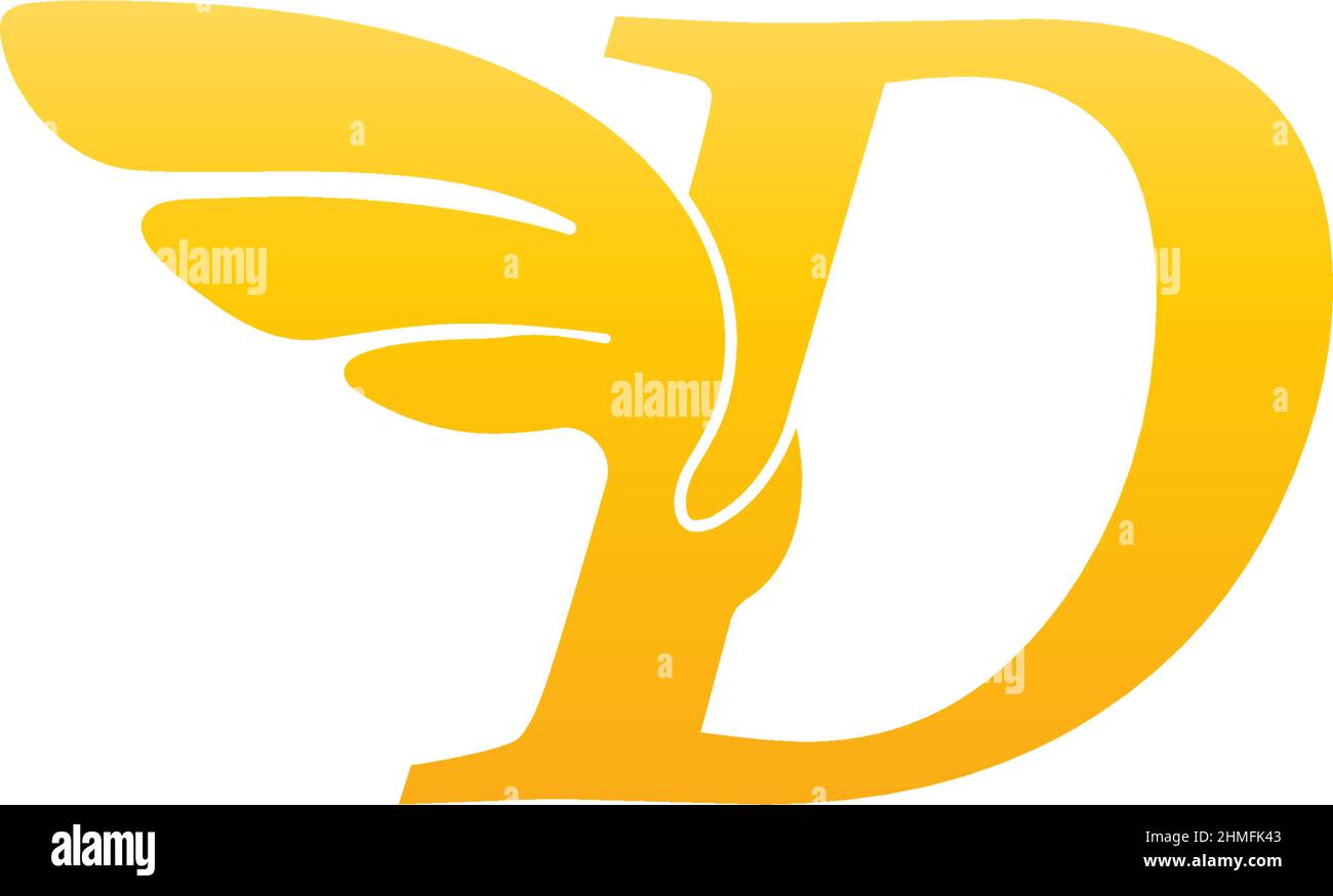 Letter D logo icon illustration with wings vector Stock Vector Image ...