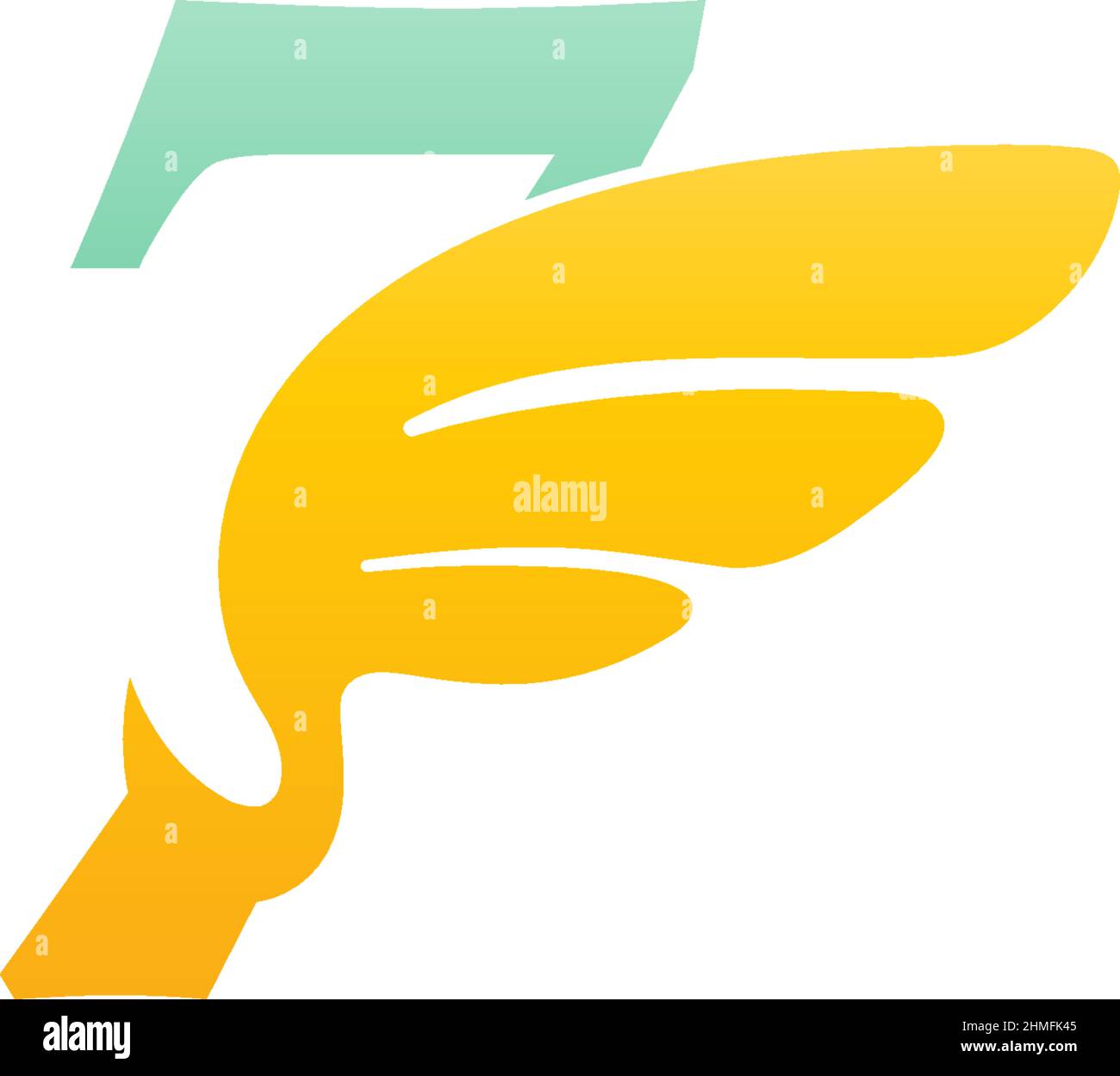 Number 7 logo icon illustration with wings vector Stock Vector Image ...